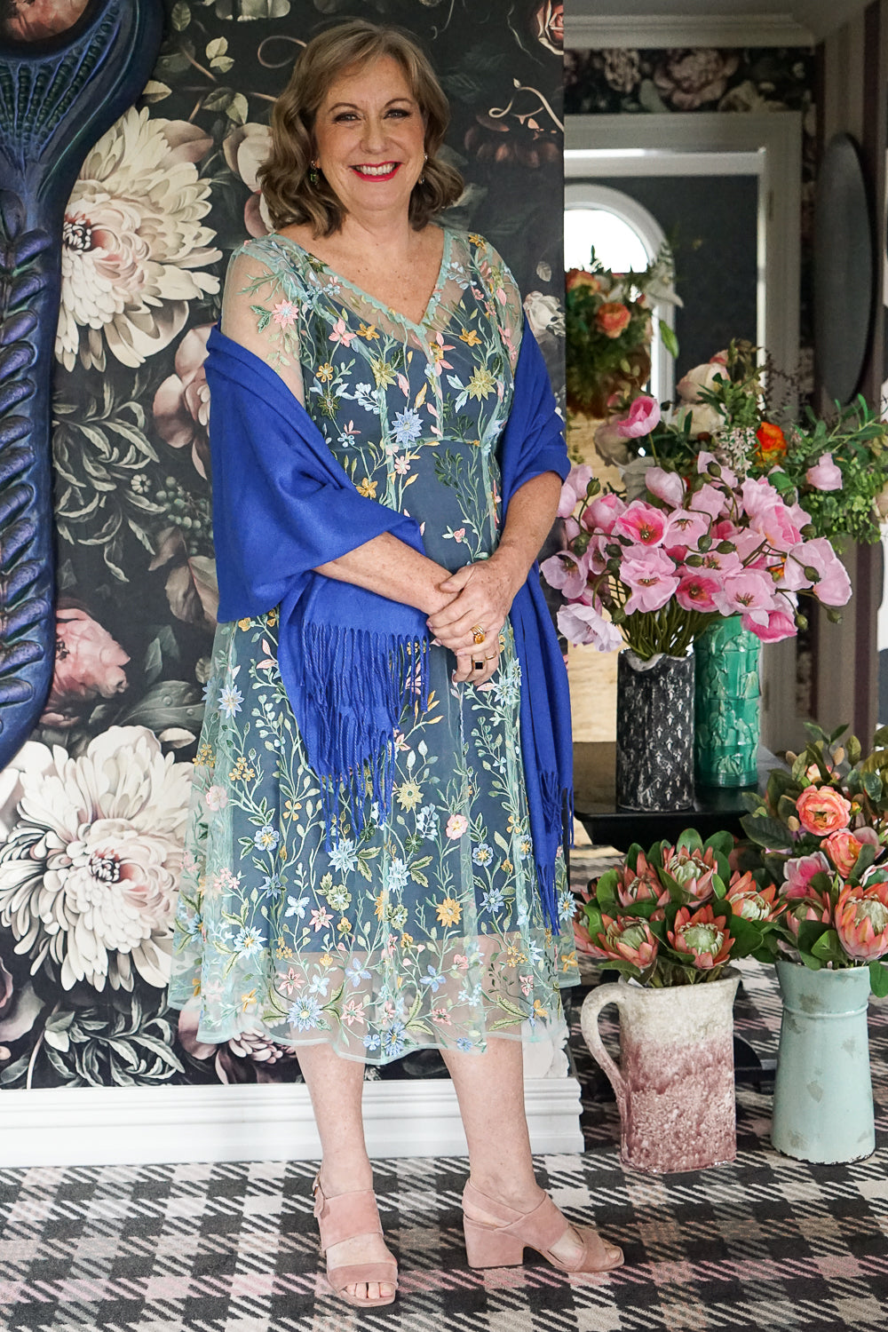 Allure Lily Dress - Mint | Sheer Lace Embroidered Event Dress | NZ ...