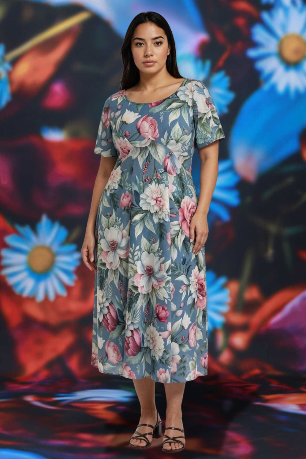 Sybil Dress - Rosetta | Floral Midi Dress by Annah Stretton